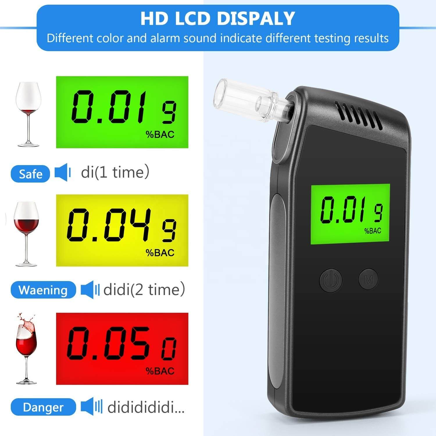 Breathalyzer,Fuel Cell Sensor Digital Breath Alcohol Tester and ...