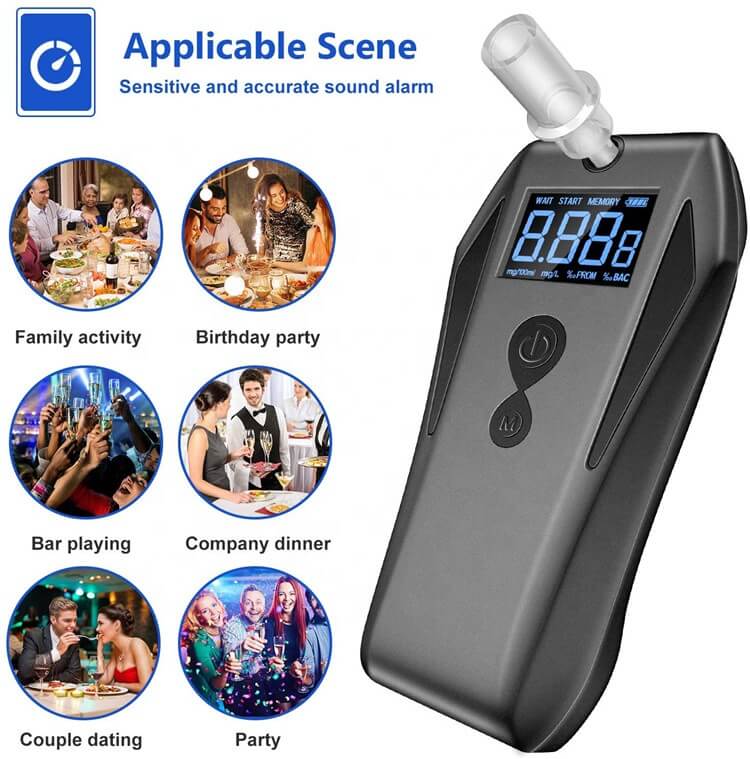 Breathalyzer,Fuel Cell Sensor Digital Breath Alcohol Tester and ...